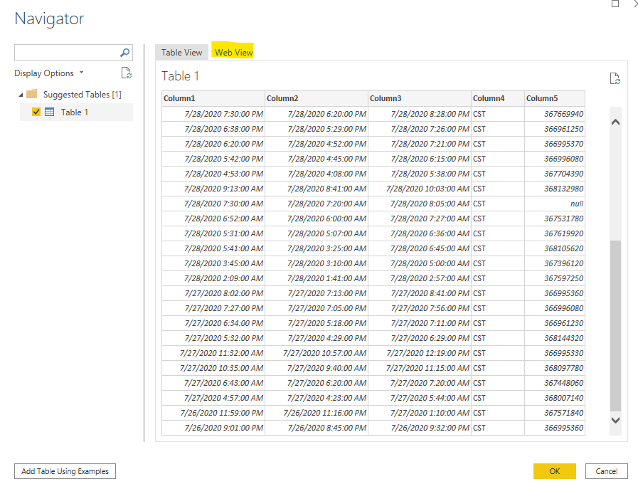 Consuming XML web service data in Power BI